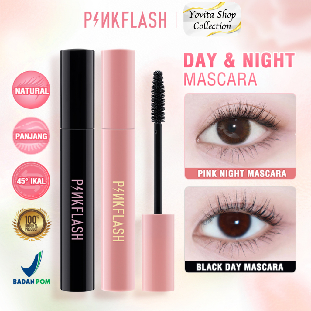 Jual Maskara Pinkflash Day & Night Lengthening Volume Tahan air Tahan ...