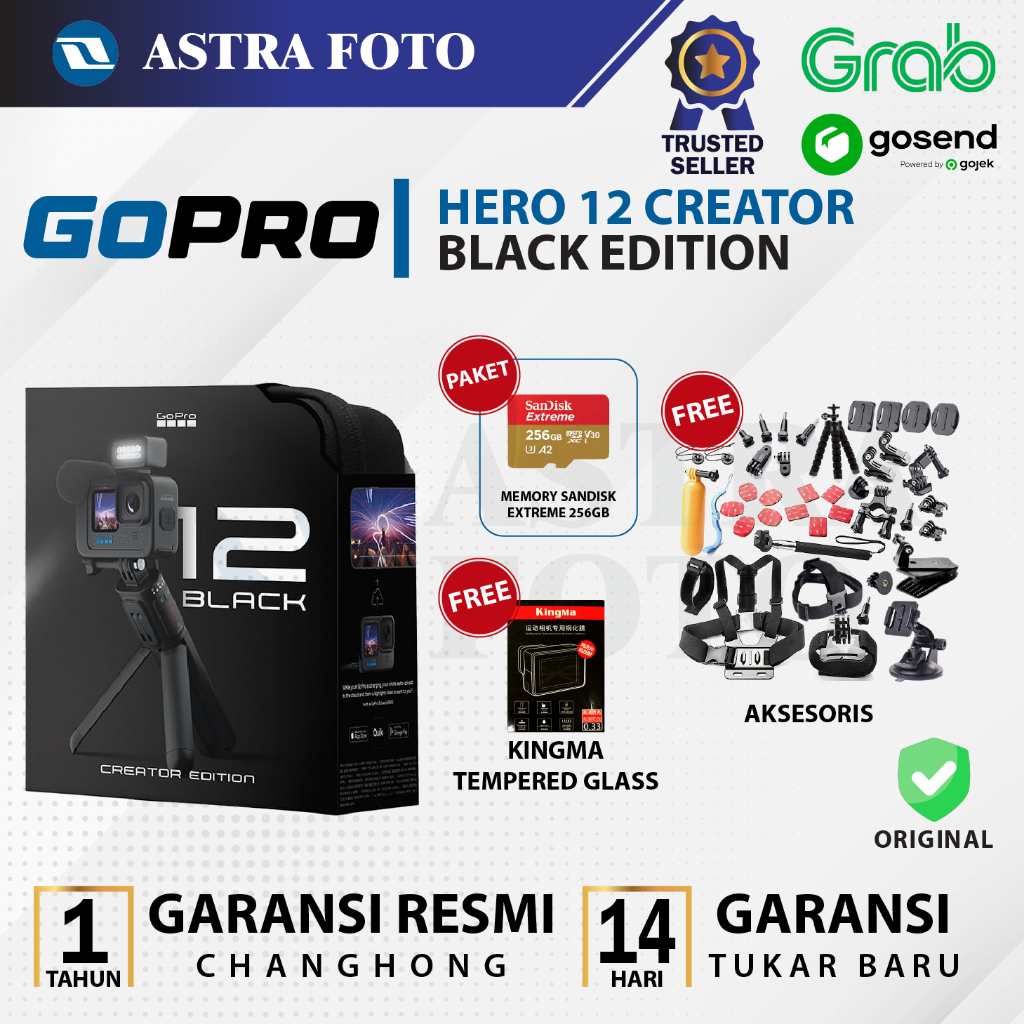 Jual GoPro Hero 12 Black Creator Edition Go Pro Hero12 Action Camera RESMI - Standard | Shopee ...
