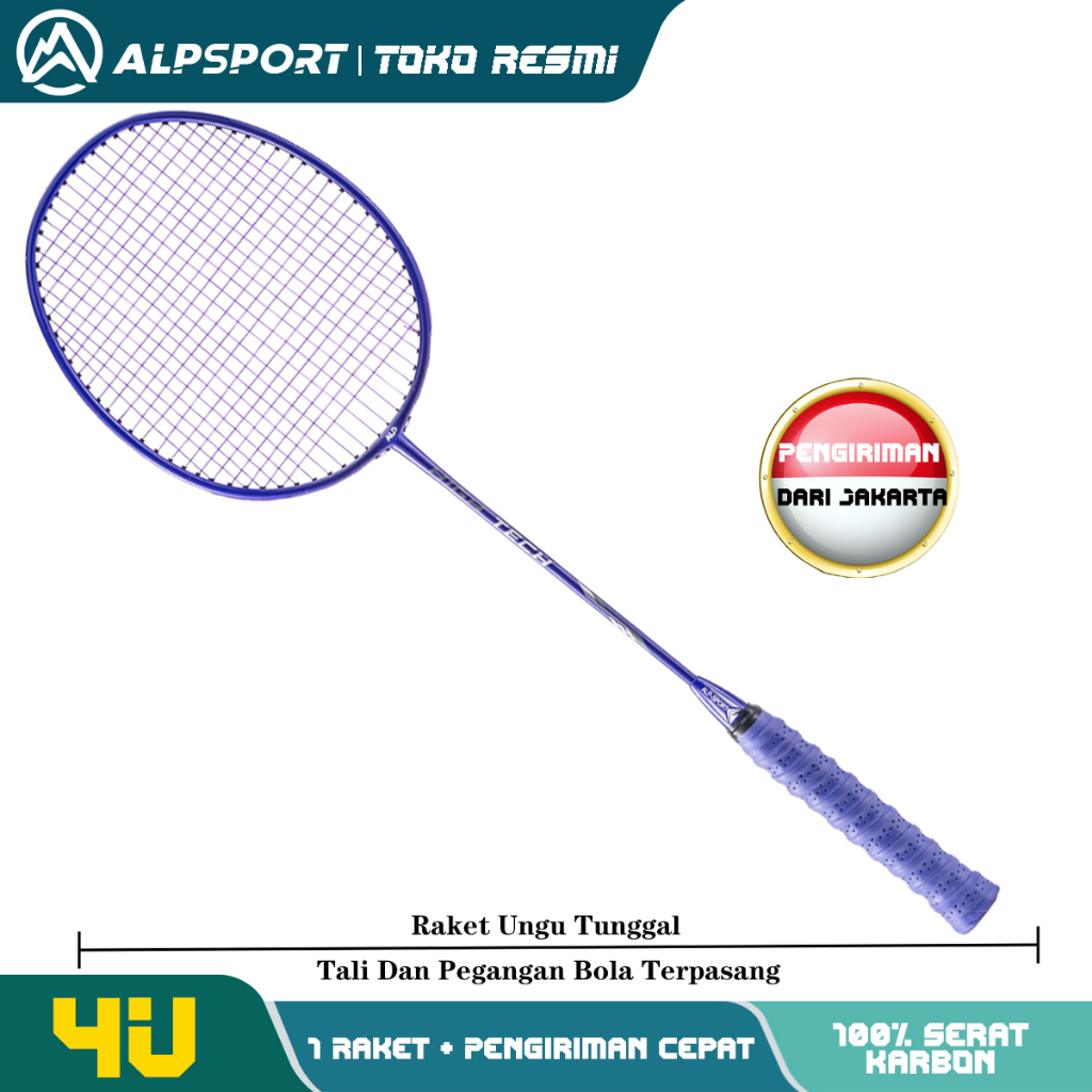 Jual ALPSPORT RR【2Raket + Tas】4U G5 100% Serat Karbon Penuh Desain Asli ...