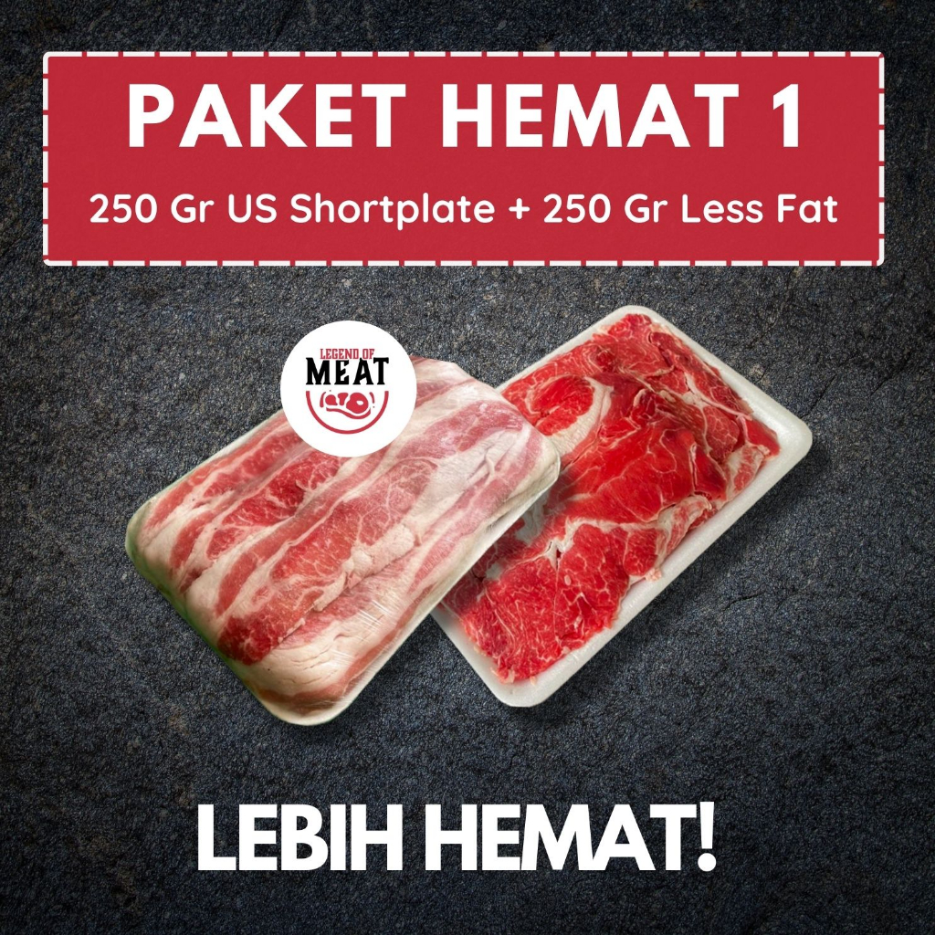 Jual PAKET HEMAT 1 BBQ/GRILL 500 Gram US Beef Slice + Less Fat Slice ...