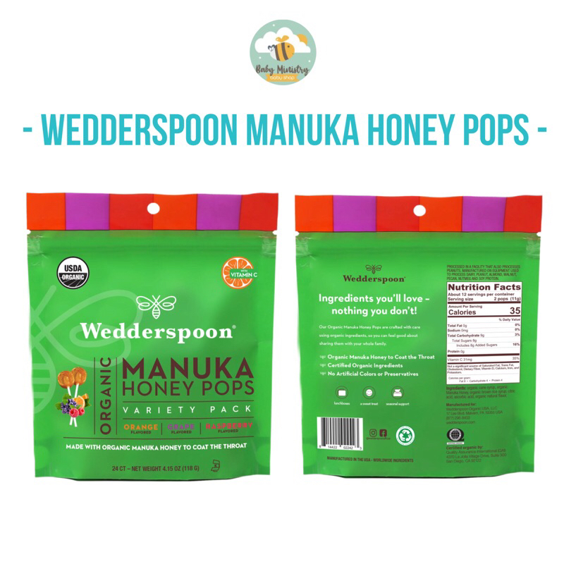 Jual Wedderspoon Organic Manuka Honey Pops/ PERMEN 1 PCS / madu ...