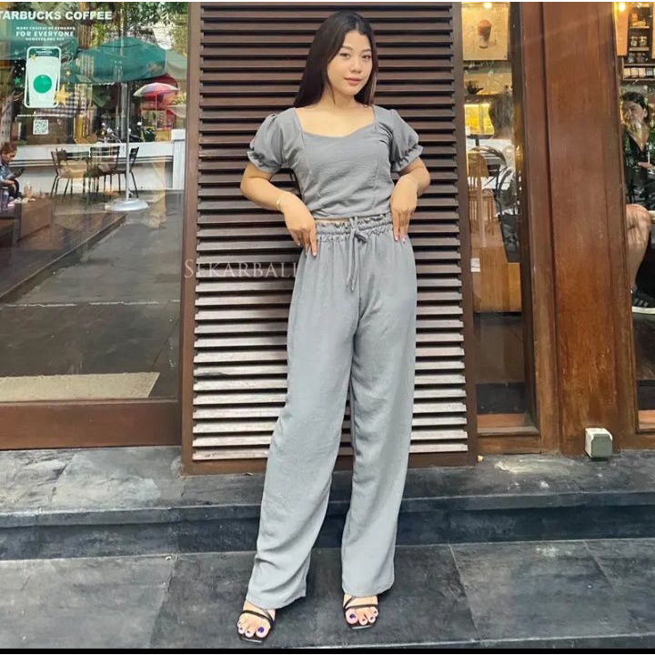 Jual One Set Cringkle Wanita / Setelan Clara Set Crop Top Wanita Kekinian /Baju Setelan One Set ...