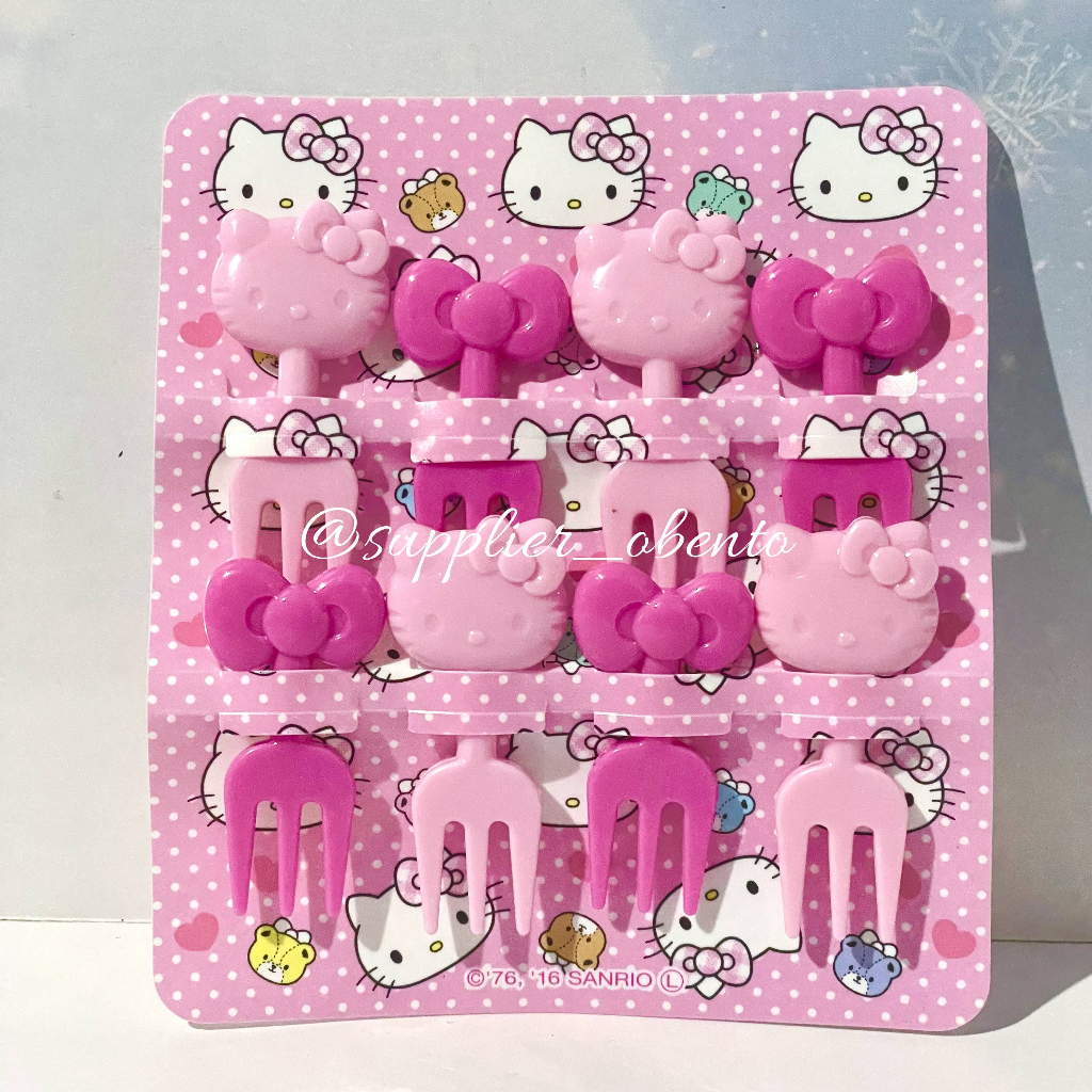 Jual [Daiso] Hello kitty picks - tusukan bento buah bentuk garpu ...