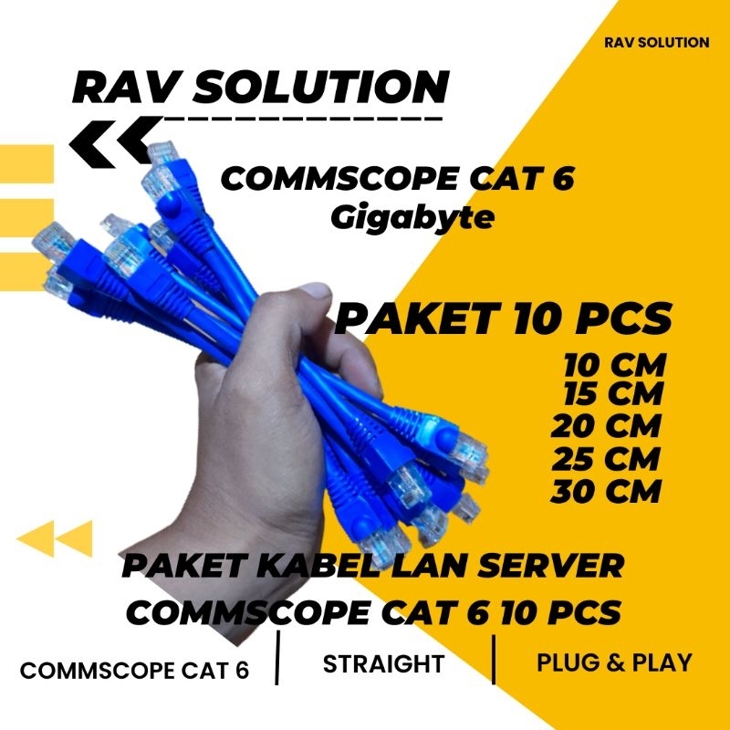 Jual PAKET KABEL LAN SERVER ISI 10 PCS GIGABYTE COMMSCOPE CAT 6 ...