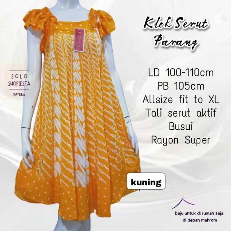 Jual Daster Klok Serut MotifBatikParang Kencana Ayu Homedress Payung ...