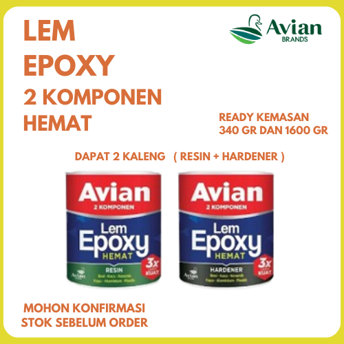 Jual Avian LEM EPOXY Hemat Serbaguna 2Komponen Resin Hardener, lem ...