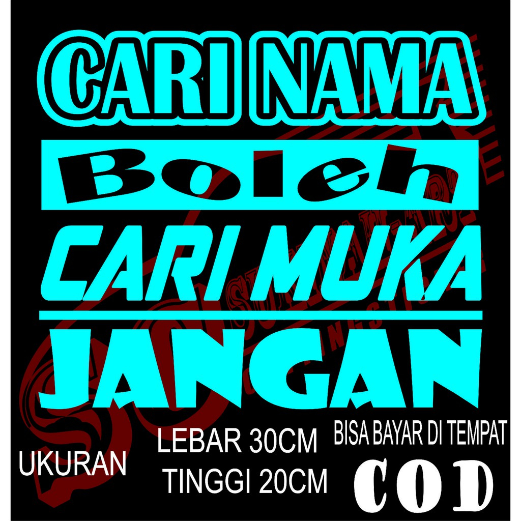 Jual 0060 Cutting Sticker sticker cutting terbaru Mobil tulisan kata ...