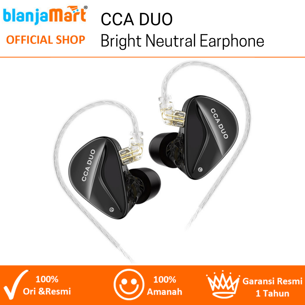 Jual CCA DUO Dual Dynamic Driver Resin Metal Earphone with MIC | Shopee ...