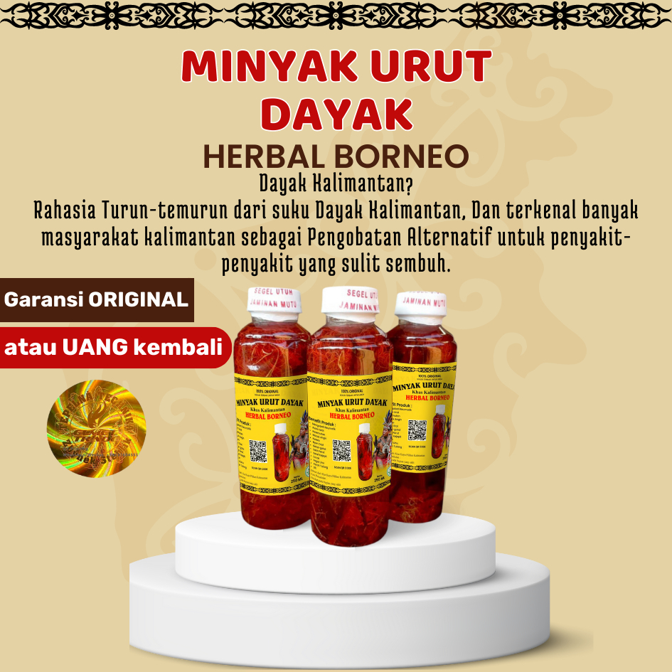 Jual Minyak Urut Gosok Pijat Dayak Perisai Borneo 150 Ml Asli 5588