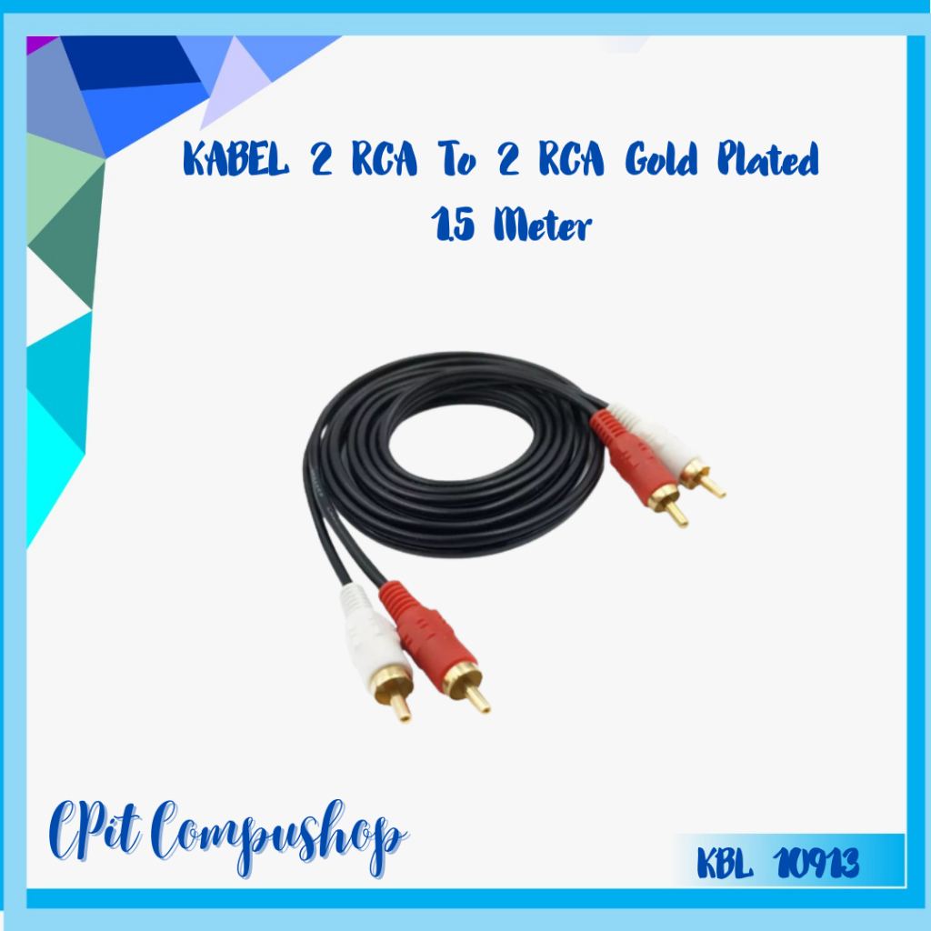 Jual Kabel 2 Rca To 2 Rca Gold Plated 1.5 Meter | Shopee Indonesia