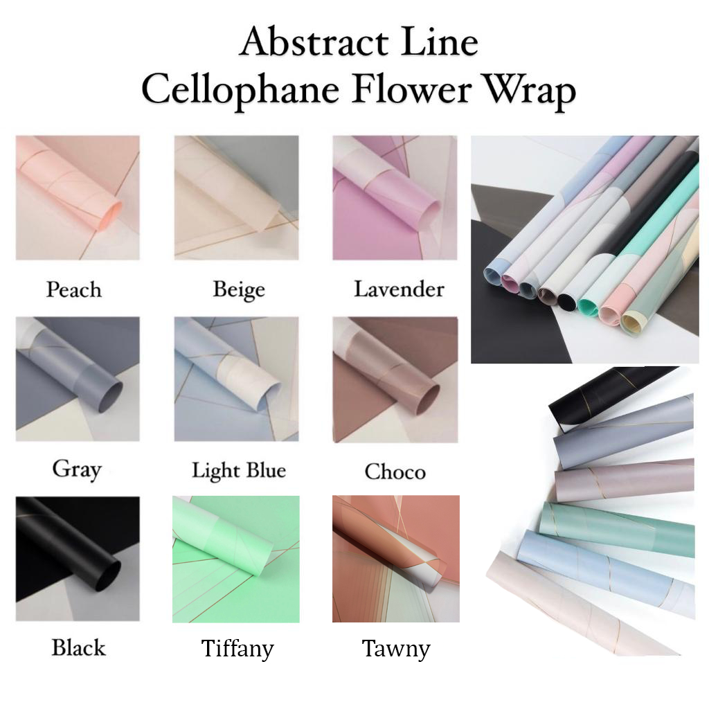 Jual Kertas Cellophane Bucket Bunga [Abstract Line] Flower Wrapping ...