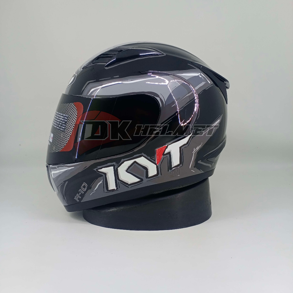 Jual Helm Full Face KYT R10 Seri 6 Motif #6 Black Grey Glossy Original ...