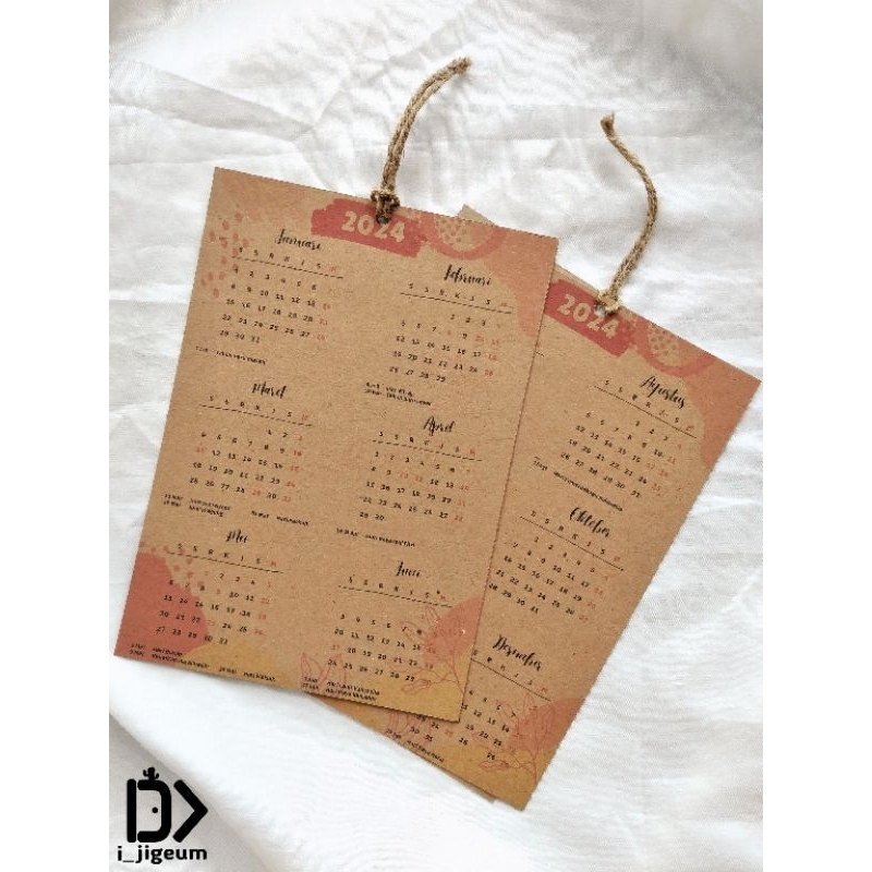 Jual (Pink) Kalender Dinding 2024 Aesthetic | Vintage | 2024 Wall ...