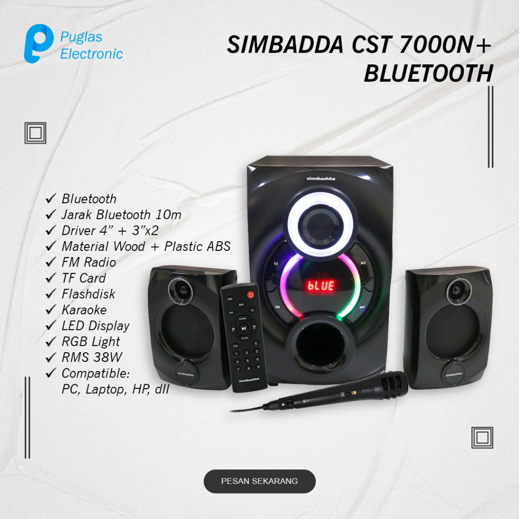 Jual Speaker Simbadda CST 7000N+ Bluetooth Karaoke PC Komputer Laptop ...