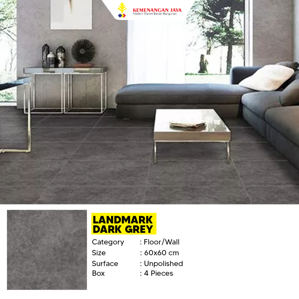 Jual GRANIT LANTAI & DINDING ESSENZA / LANDMARK DARK GREY / 60X60 KW 1 ...