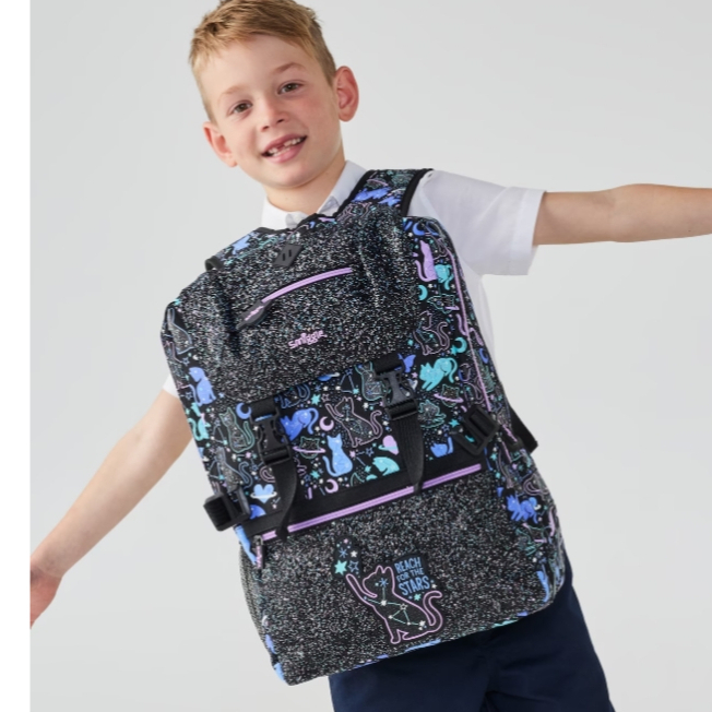 Jual Ransel anak Smiggle Wild Side Attach Foldover starry cat Backpack ...