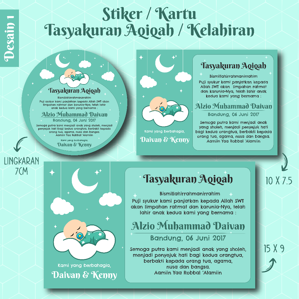 Jual Stiker Label Aqiqah / Aqiqah Sticker / Stiker Kelahiran (Stiker ...