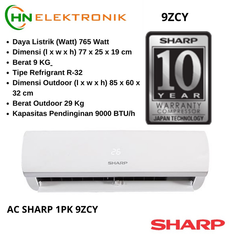 Jual AC SHARP 1 PK STD AH-A9ZCY | Shopee Indonesia