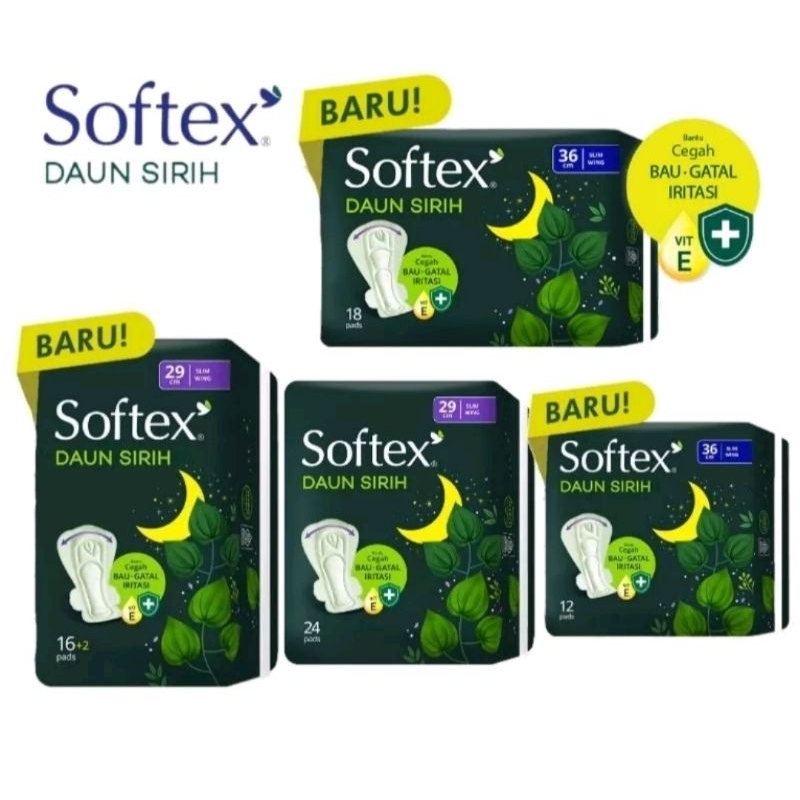 Jual Softex Daun Sirih Pembalut Extra Heavy Flow Wing 36 cm 12 | 29cm 16 | Shopee Indonesia