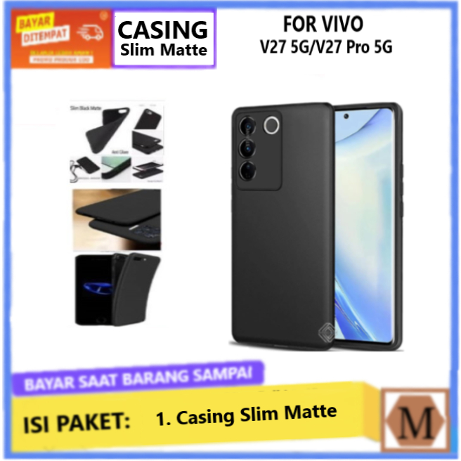 Jual Case Slim Black Matte Vivo V27 5G V27 Pro 5G Casing Protect Camera ...