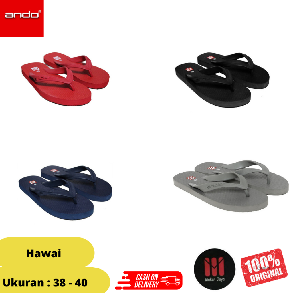 Jual Ando HAWAII Basic - Sandal Jepit Ando Original Pria | Shopee Indonesia