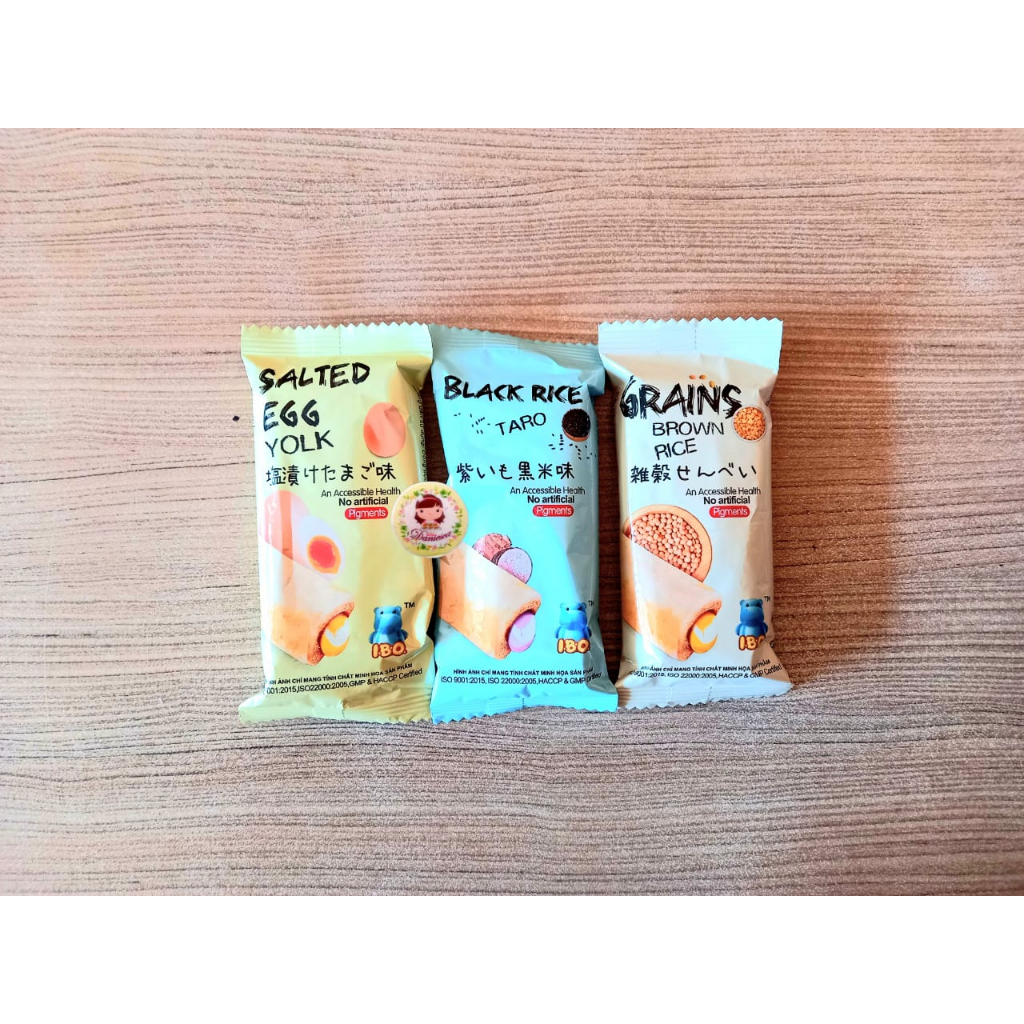 Jual Snack import | Eceran IBO Salted Egg Yolk, Black Rice Taro, Brown ...