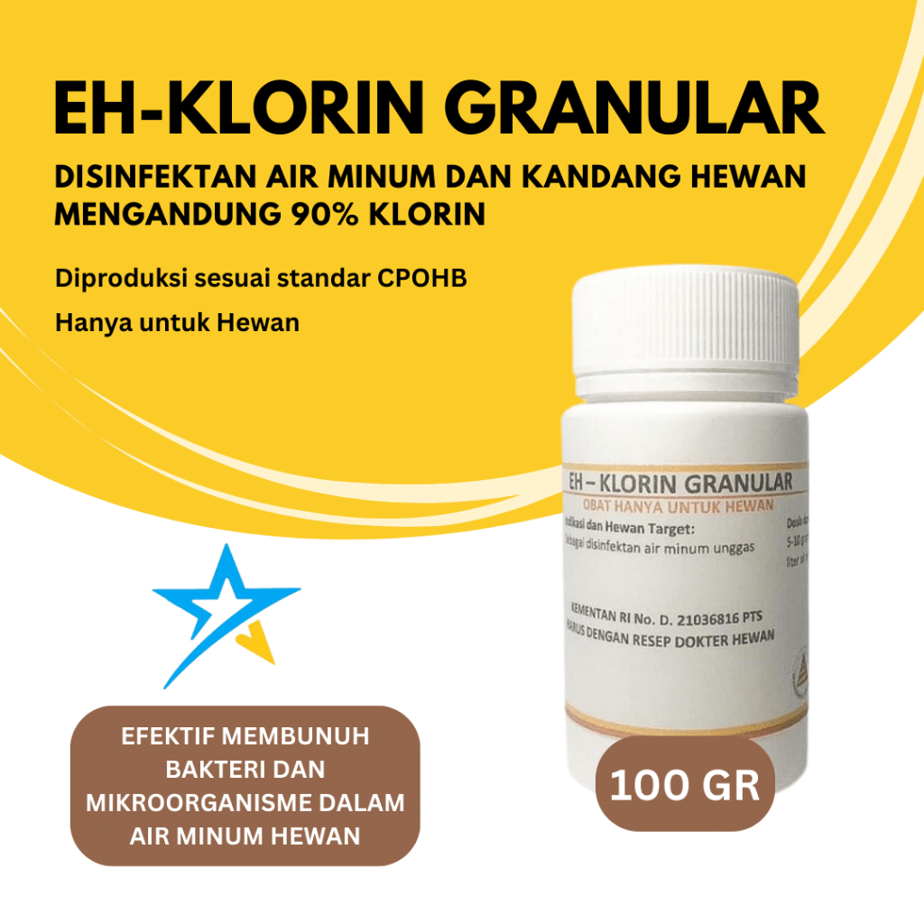 Jual EH-KLORIN GRANULAR 100 GRAM - DESINFEKTAN AIR MINUM DAN KANDANG ...