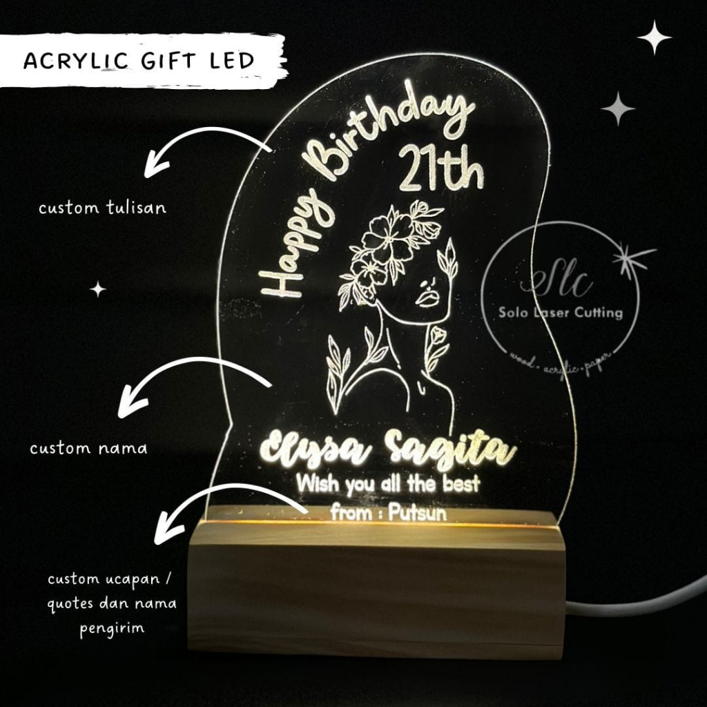 Jual GIFT AKRILIK LED CUSTOM A6 - Kado Wisuda Handmade-GIFT-ULANG TAHUN ...