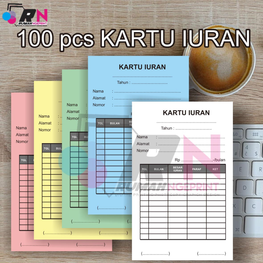 Jual 100pcs Kartu Iuran | Shopee Indonesia