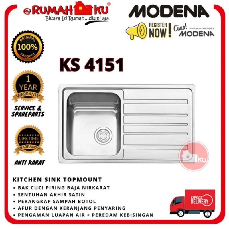Jual MODENA KITCHEN SINK LUGANO KS 4151 | Shopee Indonesia