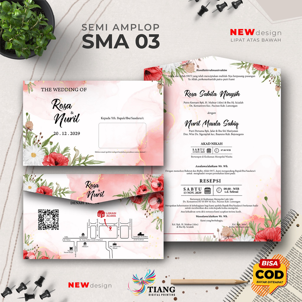 Jual SMA 03 || UNDANGAN NIKAH SEMI AMPLOP || UNDANGAN PERNIKAHAN SEMI ...