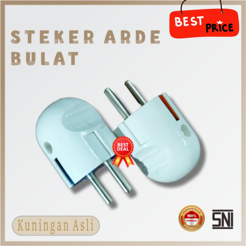 Jual Steker Arde Bulat SNI / Colokan Listrik (Harga 1 Bj) Steker Bulat ...