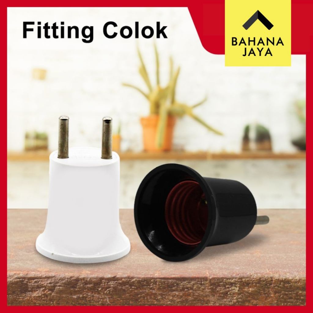 Jual Fitting Lampu Colok / Fitting Lampu Colokan Fitting E27 Warna Hitam & Putih READY MANADO ...