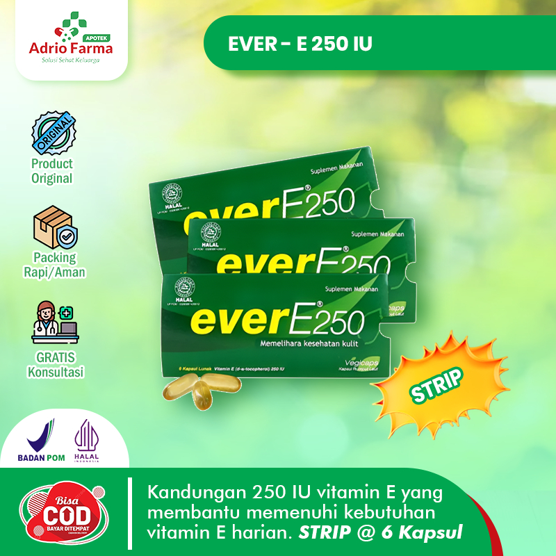 Jual EVER-E 250 IU - Strip @ 6 Kapsul - Suplemen & Vitamin untuk ...