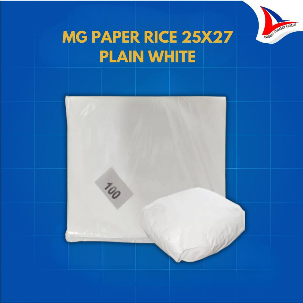 Jual Mg Paper Rice 25x27 Plain White / Kertas Nasi Kfc Mcd Putih Polos ...