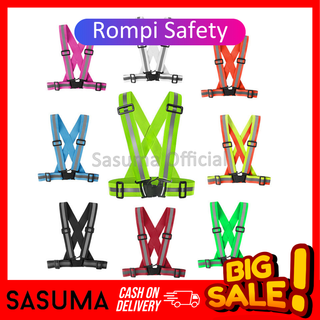 Jual SASUMA Rompi safety Karet Safety Vest Scotligh Elastic reflective ...