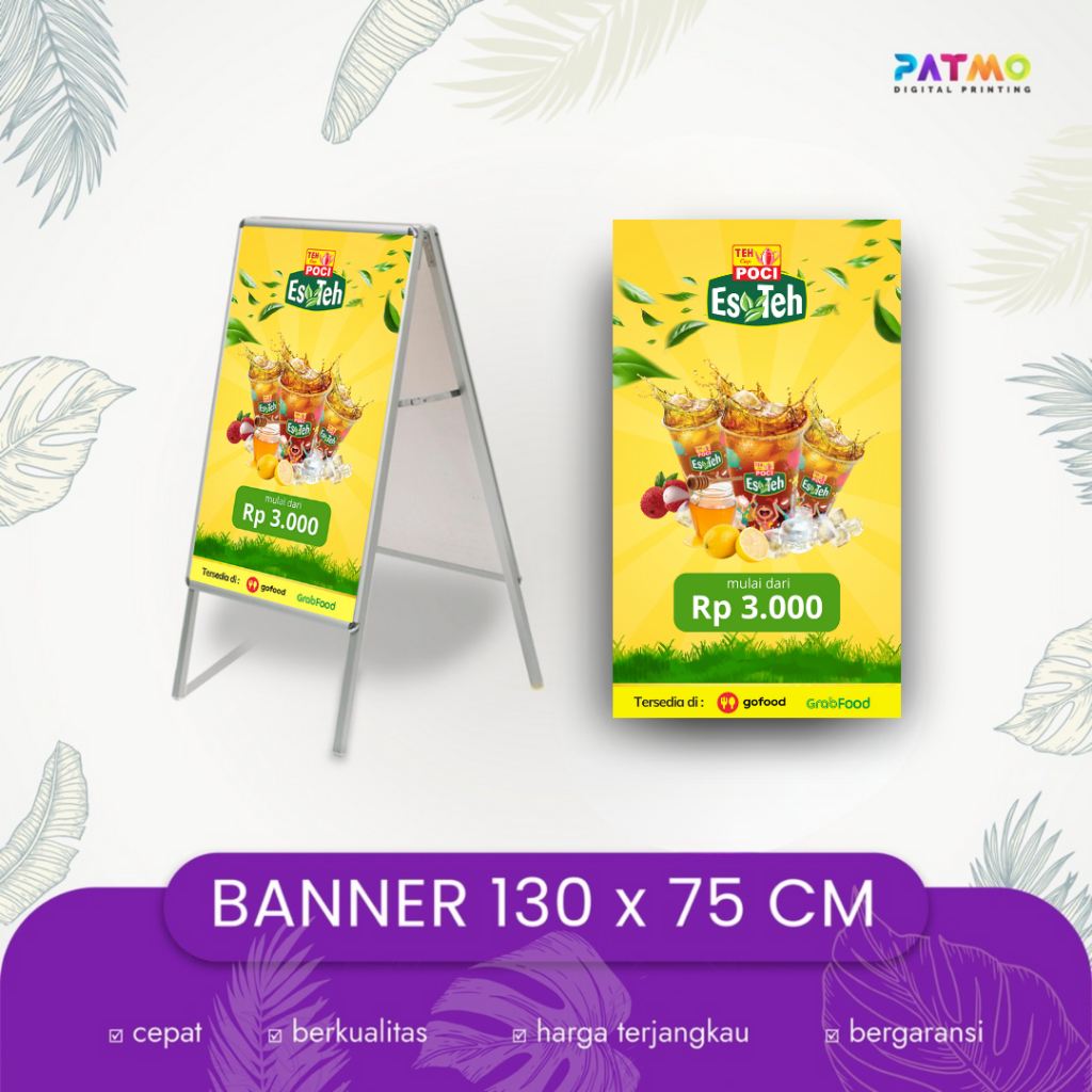 Jual Banner / Spanduk Shop Sign MMT Es Teh Jumbo Ukuran 75 x 130 ...