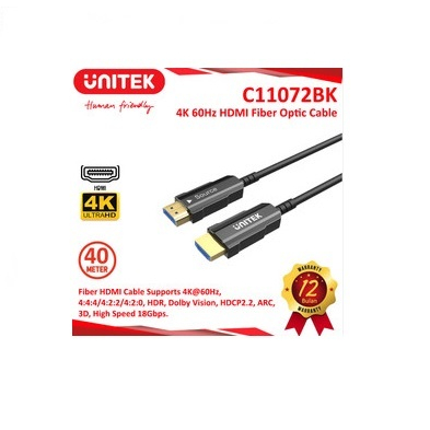 Jual Kabel HDMI Unitek C11072BK 4K 60Hz HDMI Fiber Optic Cable 50 Meter ...