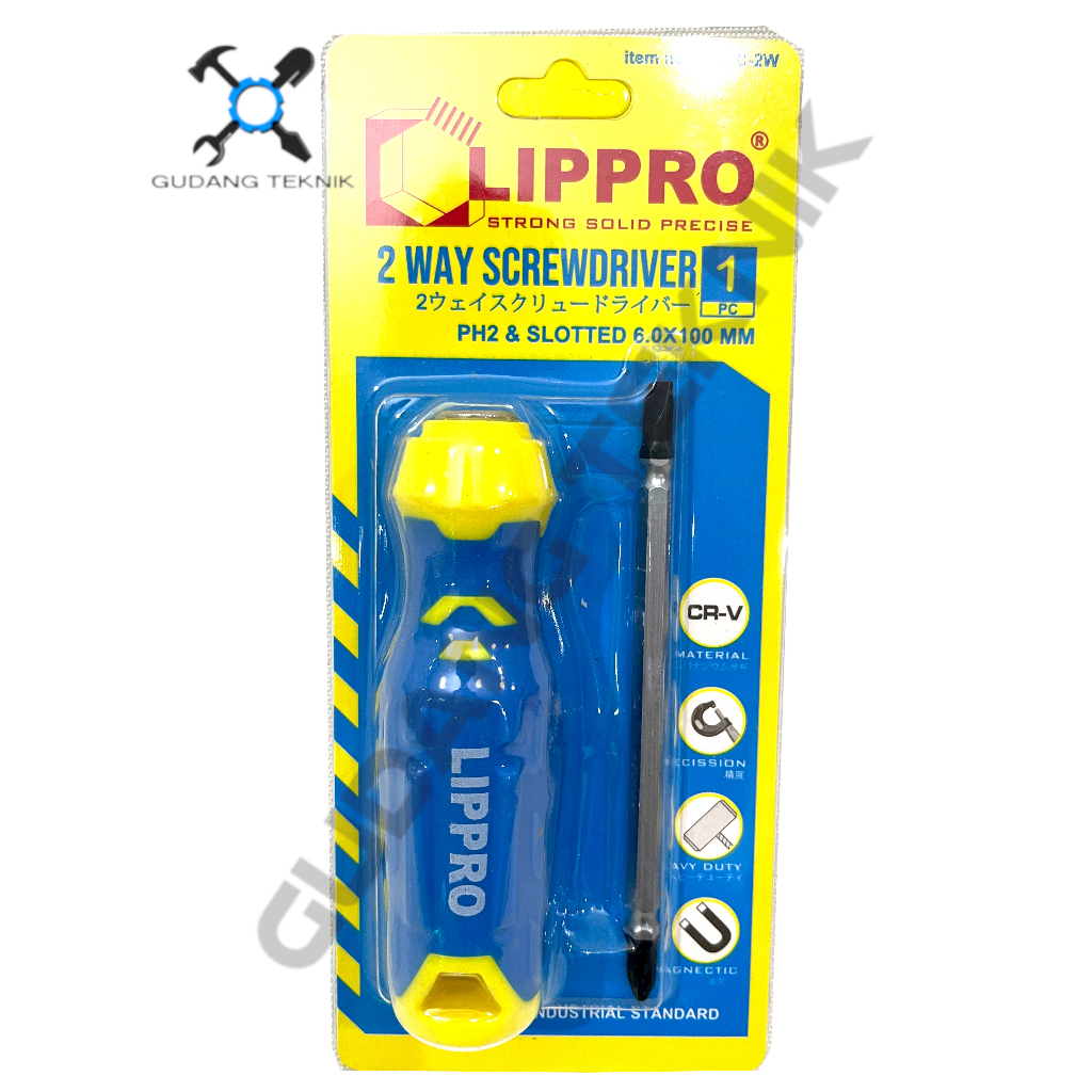 Jual (LIPPRO 126HC-2W) Obeng Plus Minus 2Way Bolak Balik 4" 126HC-2W ...