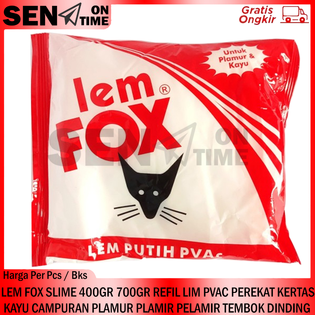 Jual LEM FOX PVAC 400 700 GR LIM CAMPURAN PLAMIR SLIME EKONOMIS 400GR ...