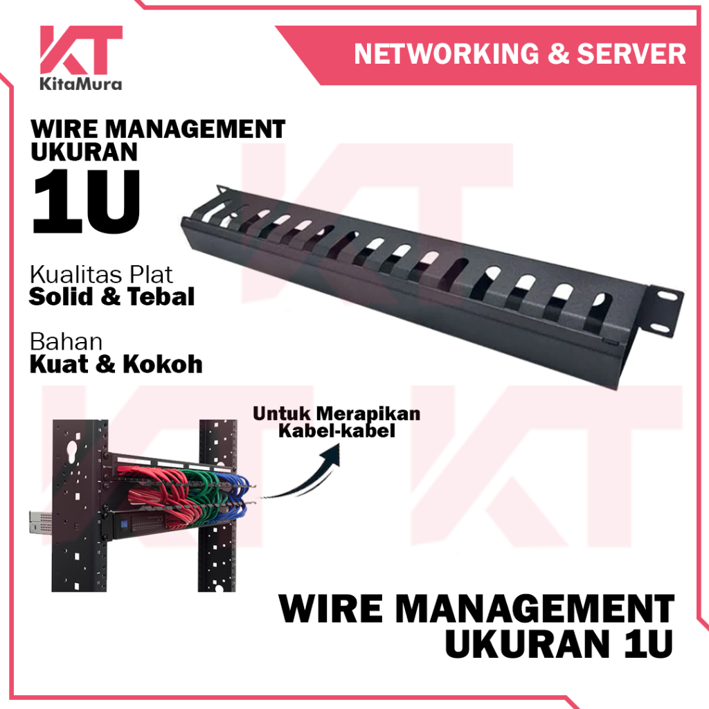 Jual Cable Wire Management Ukuran 1U/Jalur Kabel Rak Server & Network | Shopee Indonesia