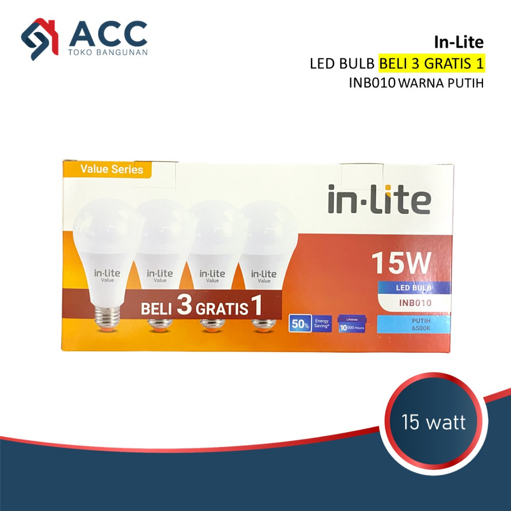 Jual INLITE INB010 VALUE SERIES LED BULB 5W 7W 9W 12W 15W 18W PAKET MURAH | Shopee Indonesia
