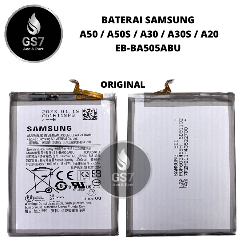 Jual BATERAI SAMSUNG A50 / A50S / A30 / A30S / A20 EB-BA505ABU | Shopee Indonesia