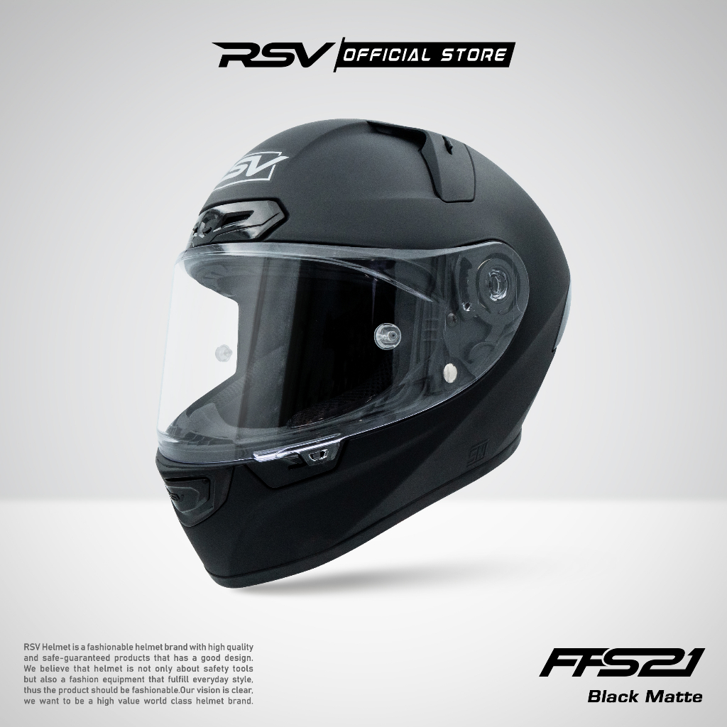 Jual HELM FULL FACE RSV FFS21 BLACK MATTE SINGLE VISOR SERTIFIKASI SNI ...