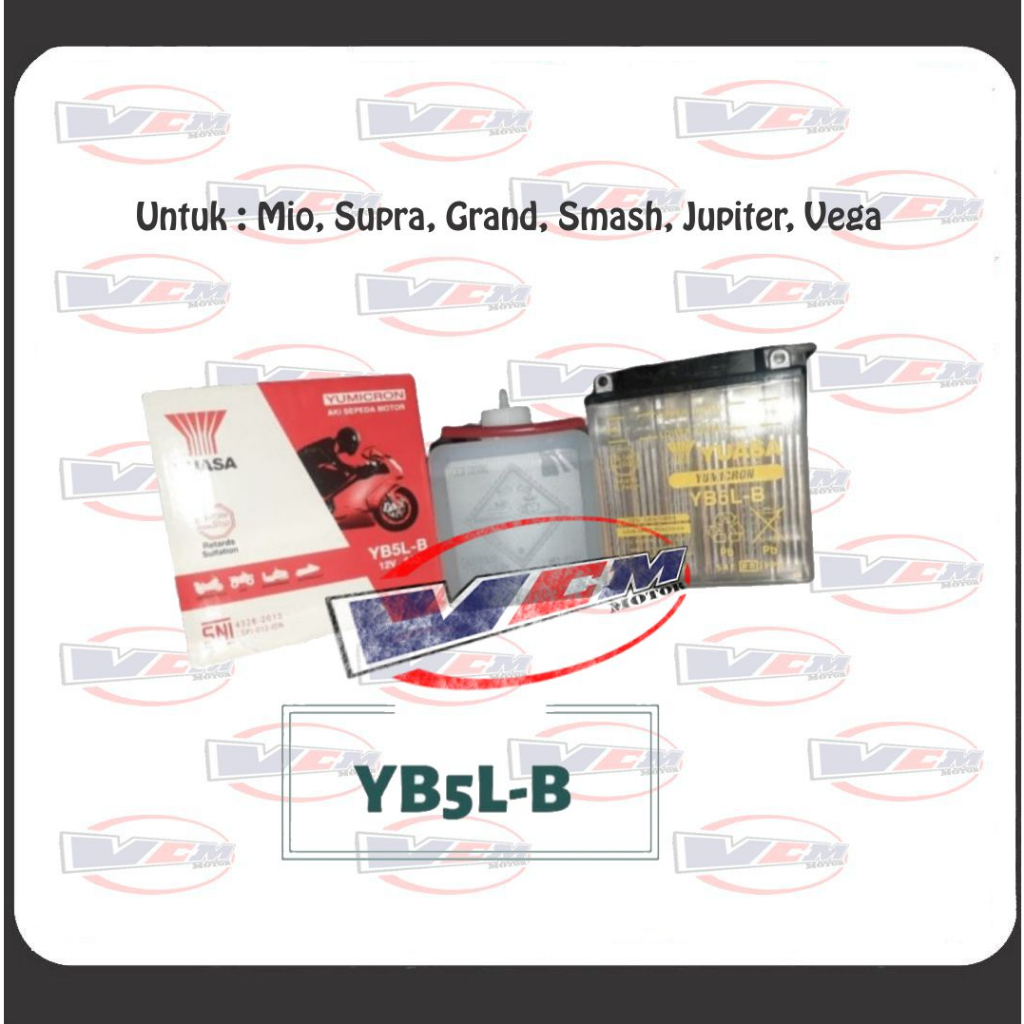 Jual Accu Basah Yuasa YB5LB untuk Grand / Supra / Mio / Vega / Smash / Shogun | Shopee Indonesia