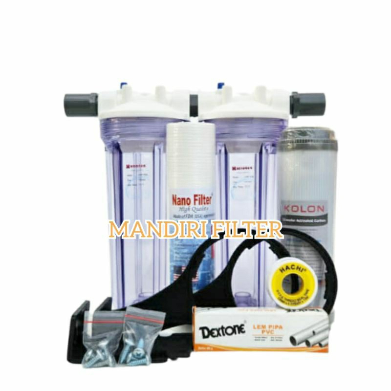 Jual Paket Filter Air Sumur/PAM 2 Tahap Siap Pakai (CLEAR 10" 3/4" SG ...