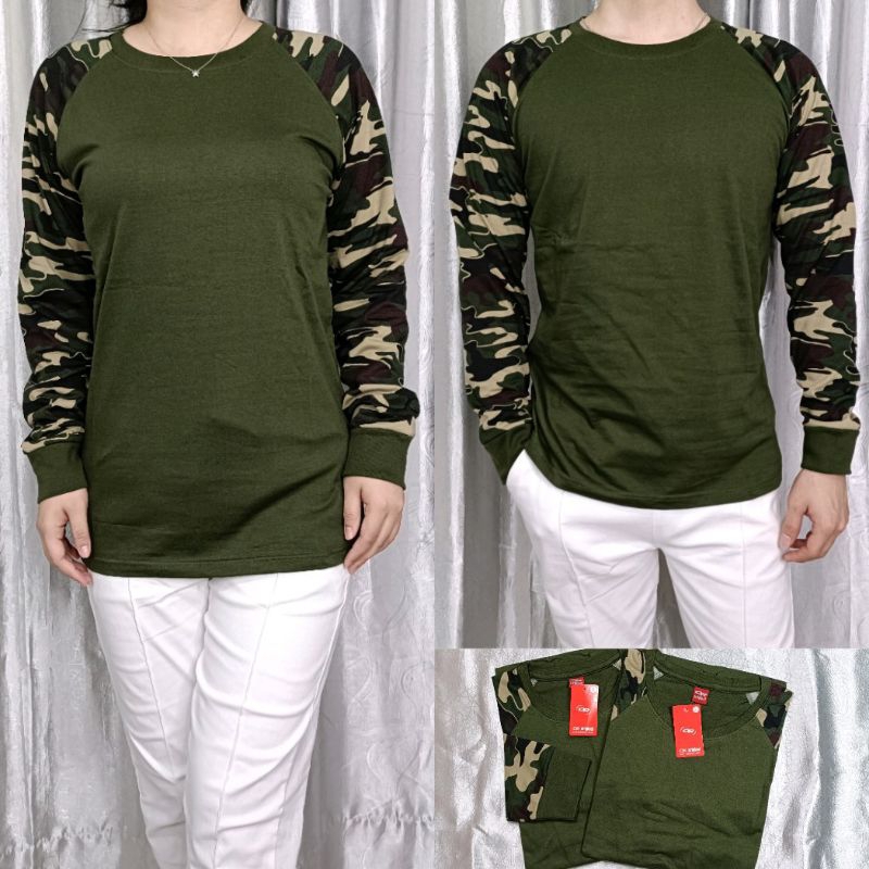 Jual Kaos polos reglan ARMY-DORENG lengan panjang Uk M L XL XXL | Shopee Indonesia