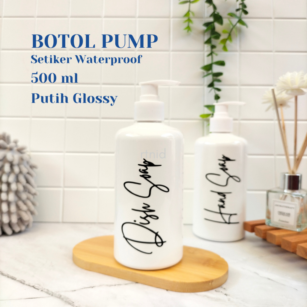 Jual [Rtnid] Botol Sabun Pump Putih Tebal 500ml Setiker Waterproff ...