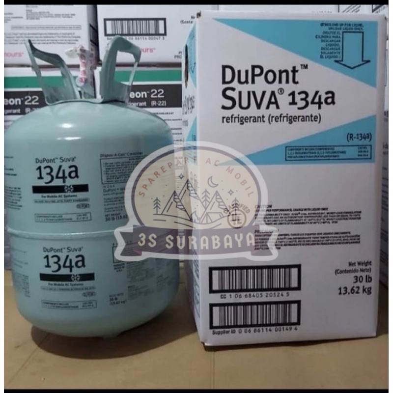 Jual Freon Dupont Suva R134A Berat bersih 13.6 Kg Tabung Besar Ac Mobil ...
