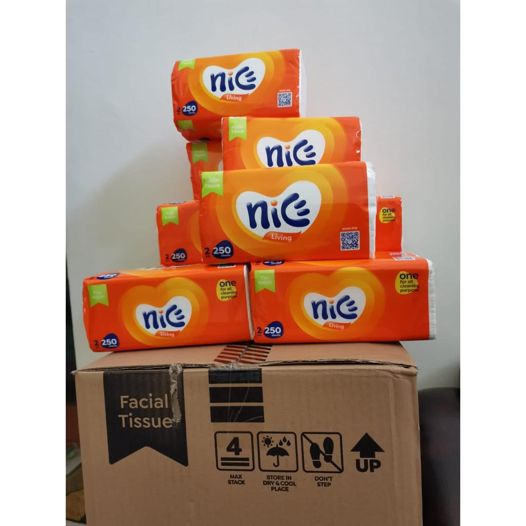 Jual [1 karton] - Tissue Nice 250 sheets 2 ply (1 karton = 36 pack ...